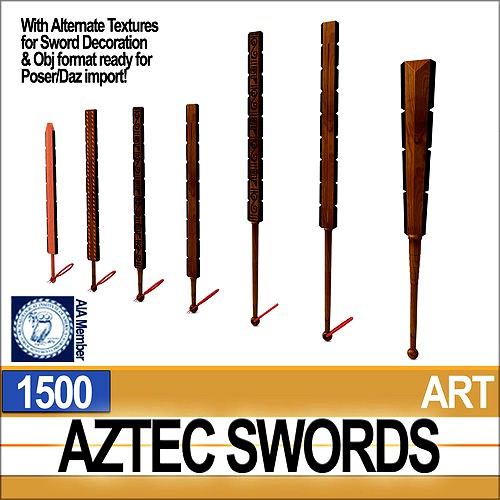 Aztec Swords Collection 3d model