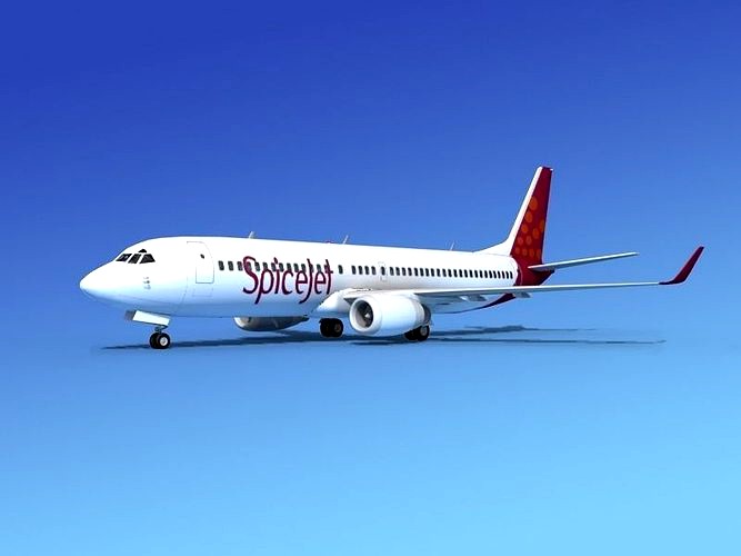 Boeing 737-800 Spice Jet 3d model