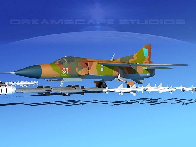 Mig-23 Fighter Ukraine 3d model