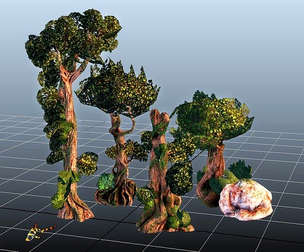 TWISTED TREES 3d model