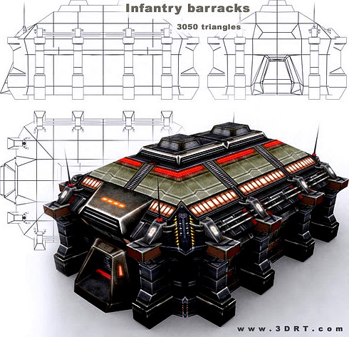 3DRT - Infantry Barracks model