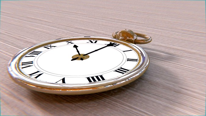 Realistic Golden Pocket Watch 3d model