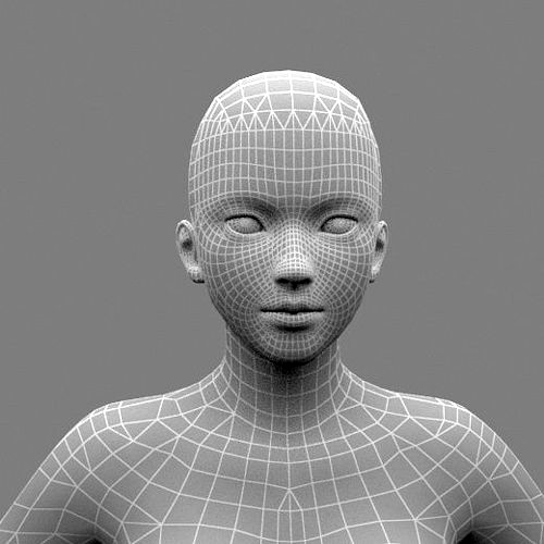 Woman- base mesh- lowpoly 3d model