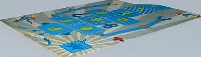 Children hopscotch rug Robot houses the world 3d model