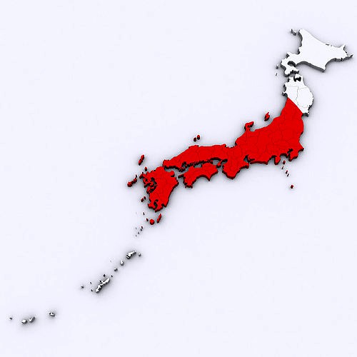 Map of Japan 3d model