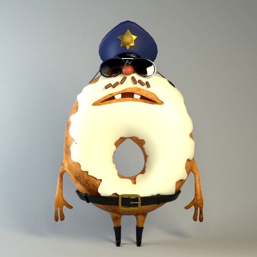 Donut sheriff Food creatures series 3d model