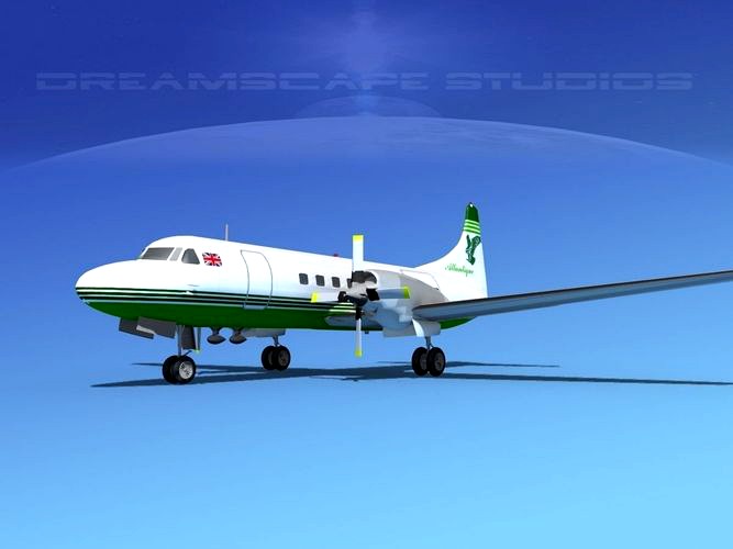 Convair CV-580 Air Atlantic 3d model