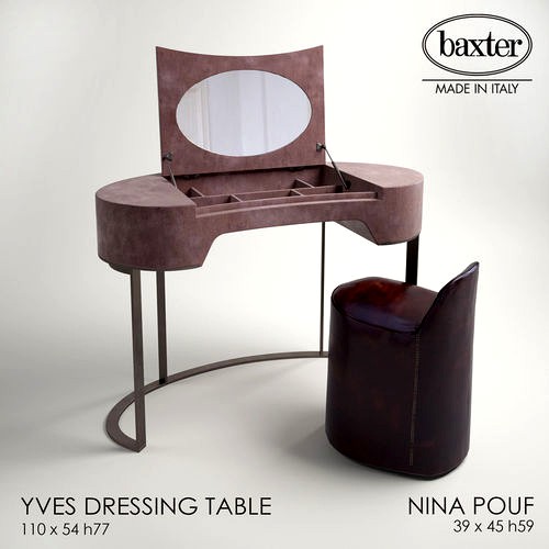 BAXTER YVES DRESSING TABLE NINA POUF 3d model