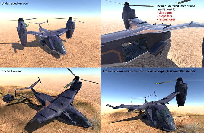 Sci-fi VTOL aircraft 3d model