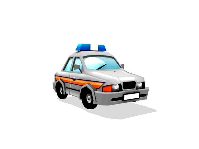 lowpoly stylised police car 3d model
