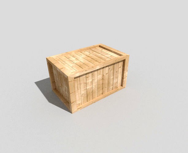low poly wooden crate 3d model