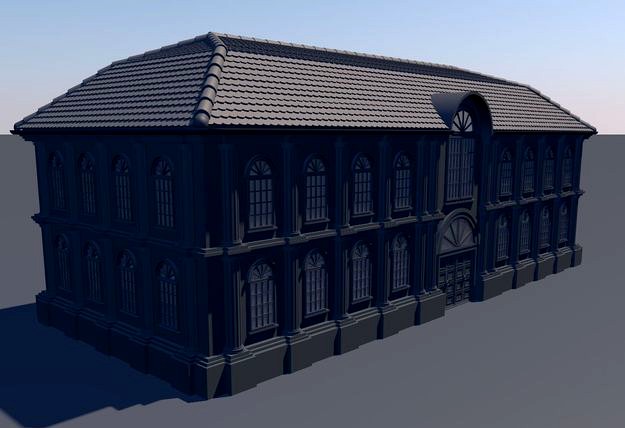 European classical building castle chateau 3d model