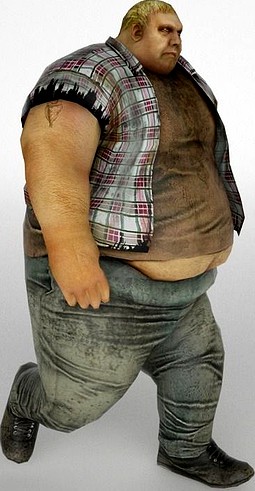 Fat man low poly 3d model