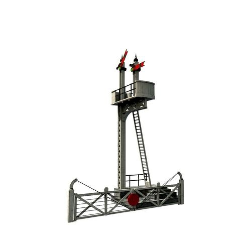 Train Signal Crossing 3d model
