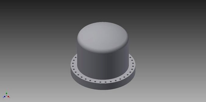 Shell and tube inner and outer torispherical head 3d model