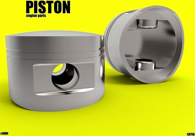 car engine piston 3d model