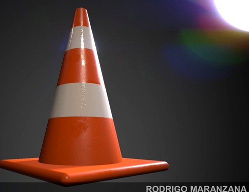 Traffic Cone 4K Textures 3d model