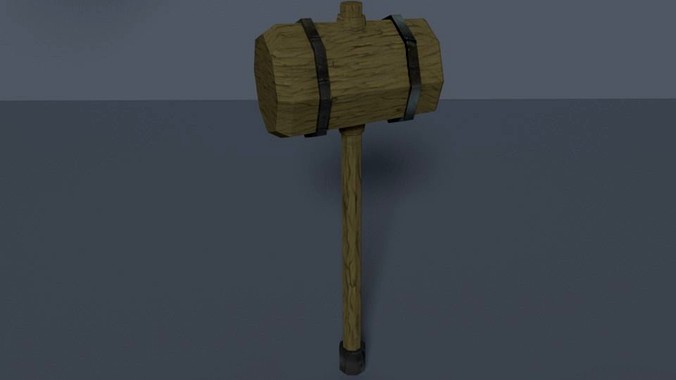 Fantasy Melee Wood Hammer Weapon 3d model