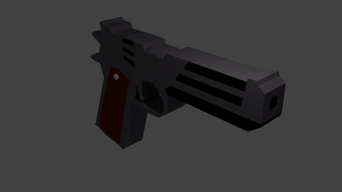 Colt Gun Low-poly 3d model