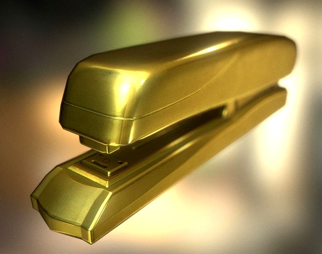 Stapler Rigged And Animated Gold Version 3d model