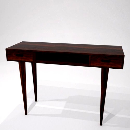 walnut console table 3d model