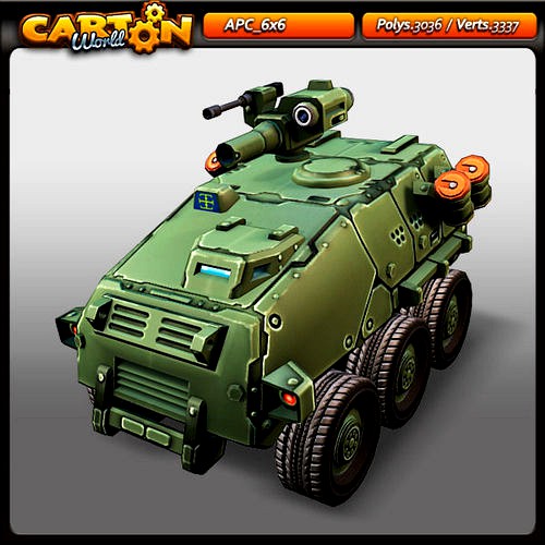 Cartoon APC 6x6 3d model