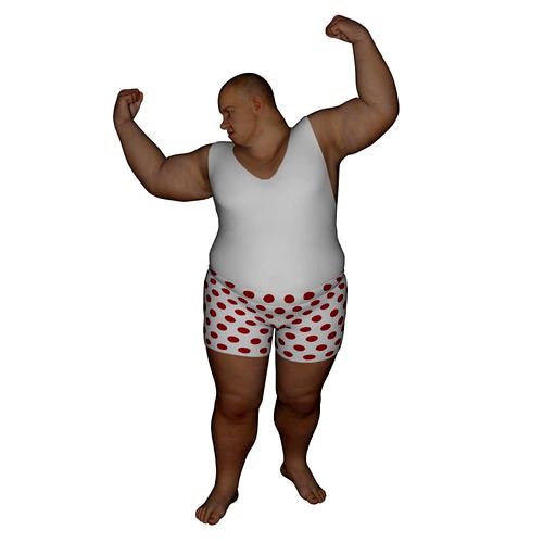 Realistic Fat Man - Rigged and Dressed 3d model