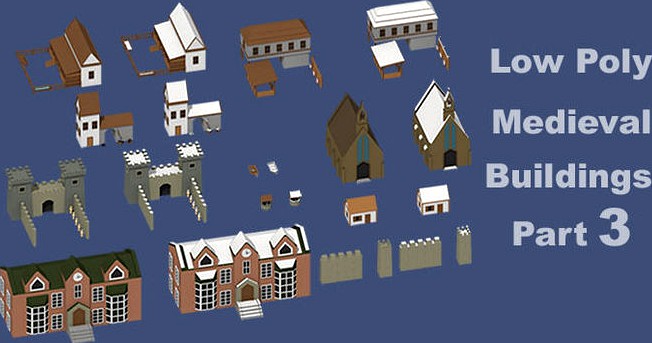Low Poly Medieval Buildings Part 3 3d model