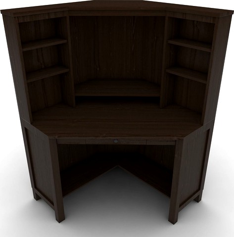 Low-poly corner computer desk 3d model