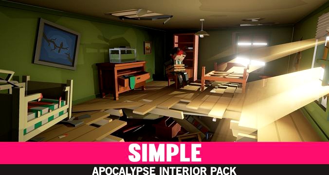 Simple Apocalypse Interiors - Cartoon Assets 3d model