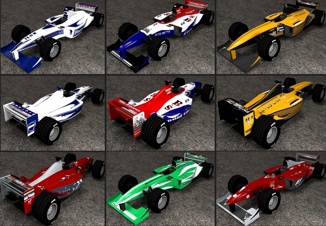 Formula cars pack 3d model