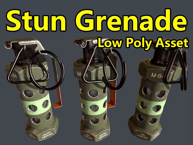 Stun Grenade - Low Poly Assets 3d model