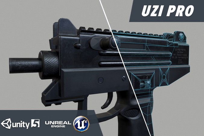 UZI Pro Submachine Gun 3d model