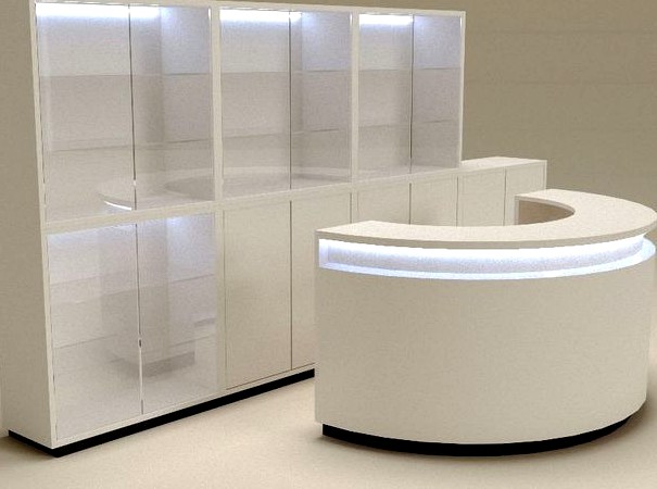 Reception desk cupboards 3d model