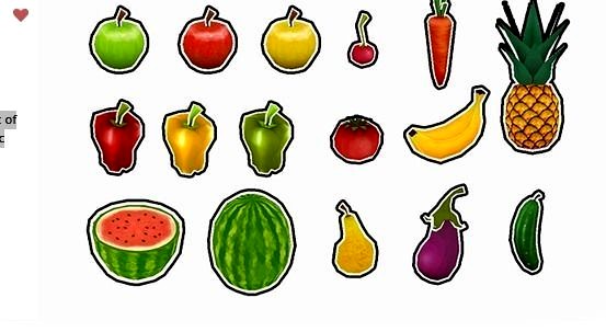 Comic Fruits and Veggies 3d model