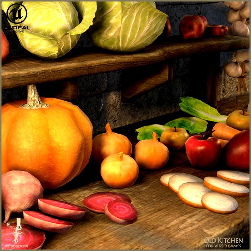 Medieval Fruits And Vegetables 3d model