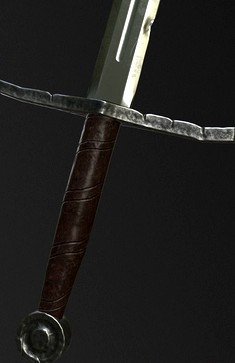 Medieval Sword - with blood texture 3d model