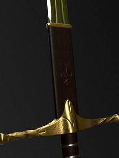 Medieval Royal Sword - with blood texture 3d model