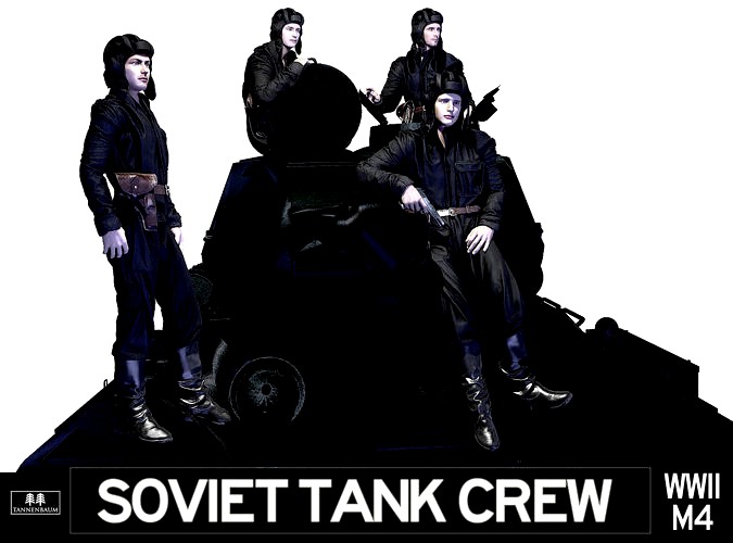 Soviet Tank Crew WWII 3d model