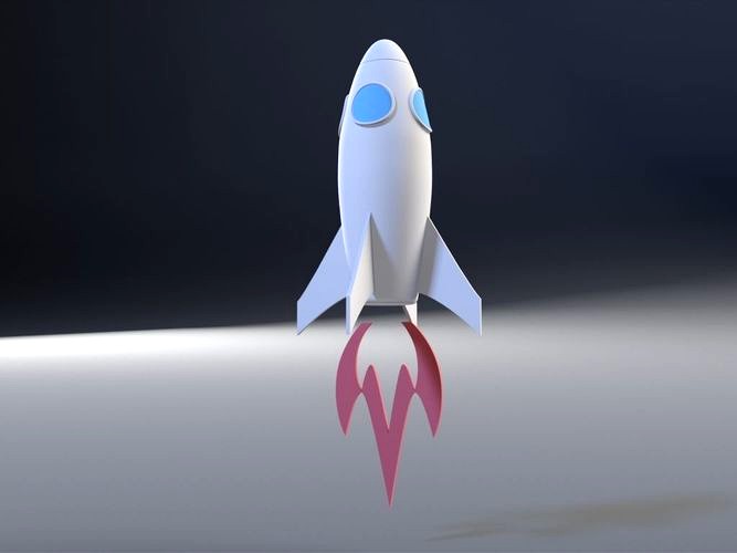 Cartoon Rocket 3d model