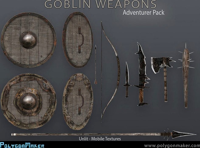 Adventurer pack - Goblin Weapons 3d model