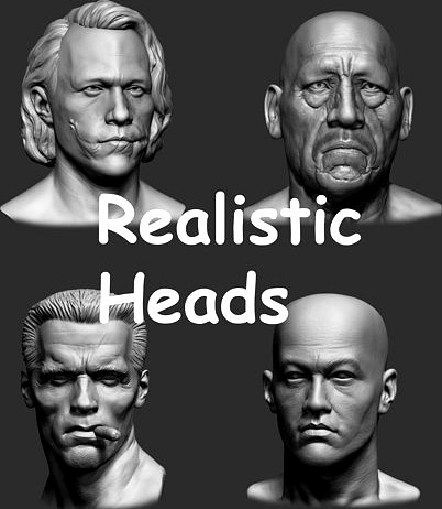 Realistic Heads Collection 3d model