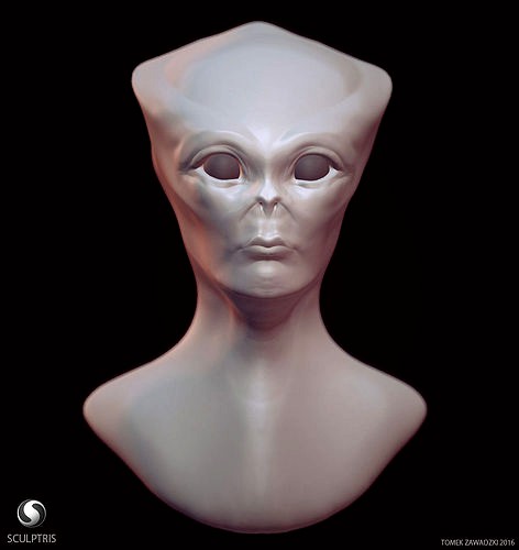 Alien Head Sculpt 3d model