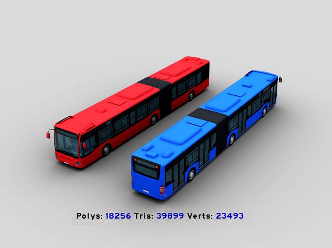Long Bus with interior 3d model