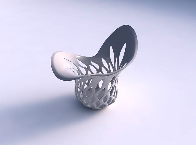 Bowl seed shell with smooth beveled cuts and extruded top streched and ...