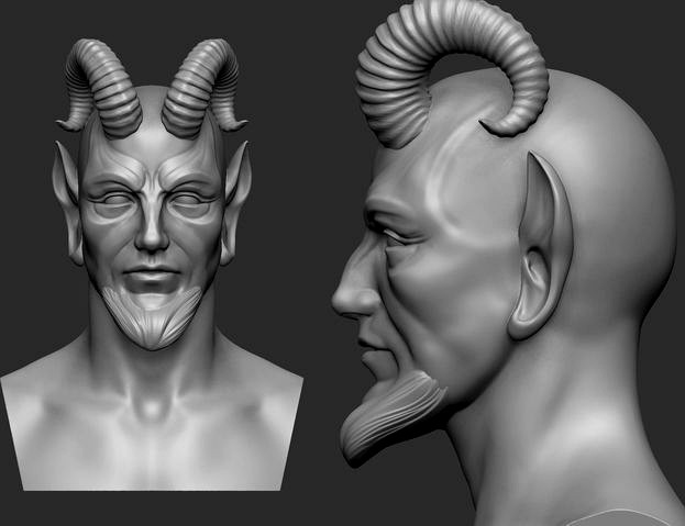 Fantasy head base mesh | 3D model