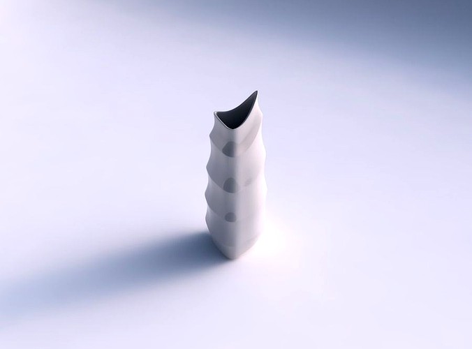 Vase curved tipping triangle 2 with horizontal sections | 3D model