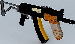 custom ak 74 u based on medal of honor 3d model