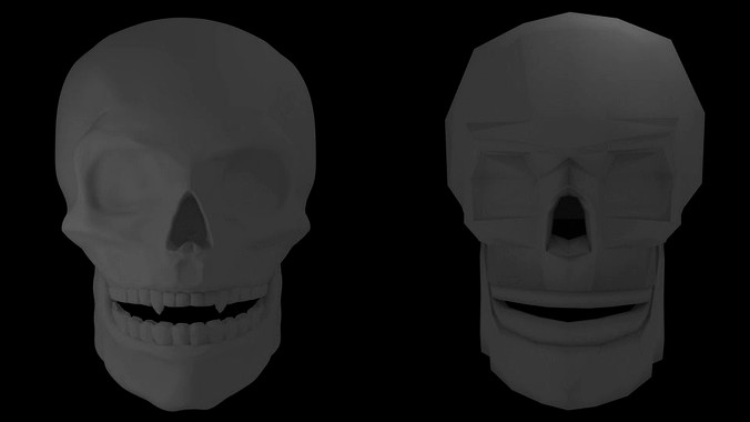High and Low Resolution Skulls 3d model