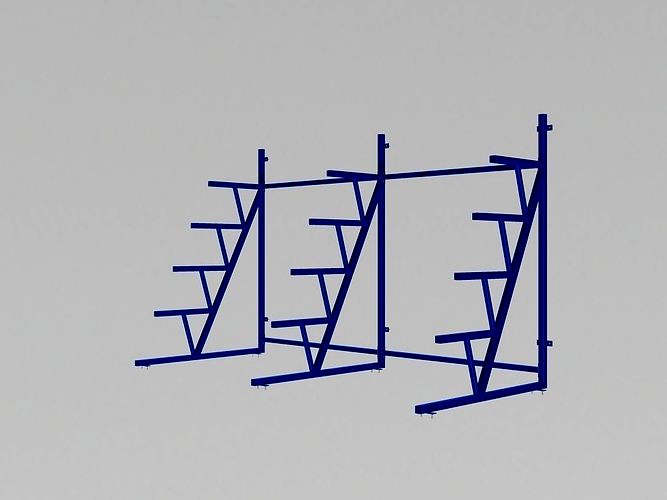 One sided cantilever rack 3d model